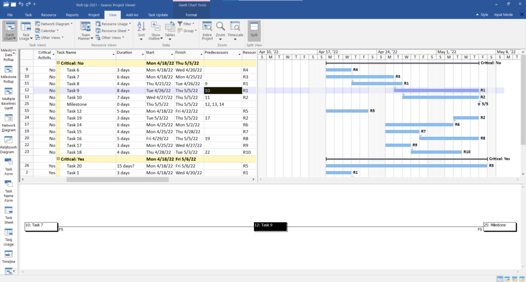 How To Highlight The Critical Path In Mpp Files Seavus Project Viewer